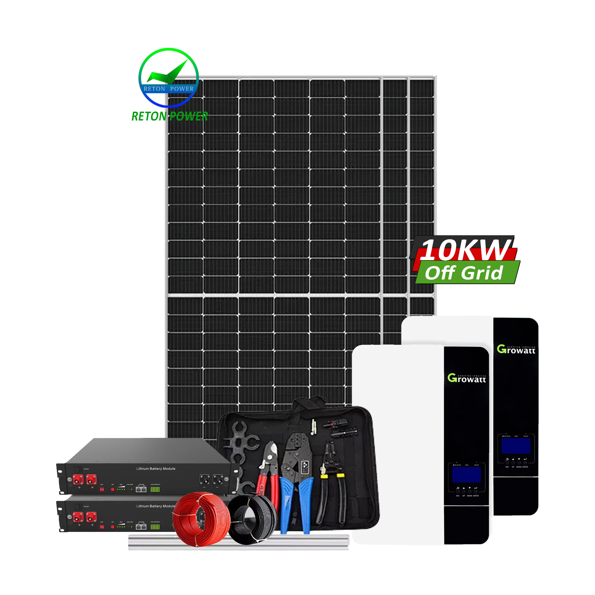 10KW Off Grid Solar Energy System With Growatt Inverter - retonpower 10KW Off Grid Solar Energy System With Growatt Inverter - retonpower