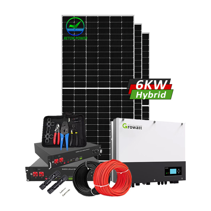 6KW Single Phase Hybrid Solar Energy System With Growatt Inverter ...